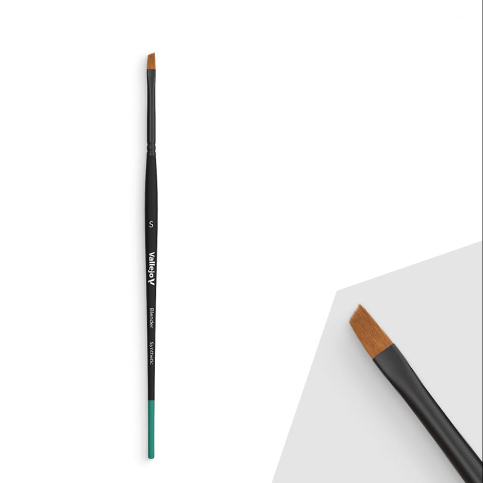 B05001 Vallejo Blender Brushes - Flat Angled Synthetic Brush (Small ...