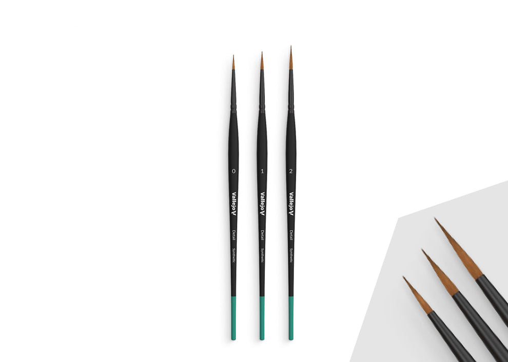B02991 Vallejo Detail Brushes - Design Set (Sizes 0, 1 & 2) – Scale Hobbies