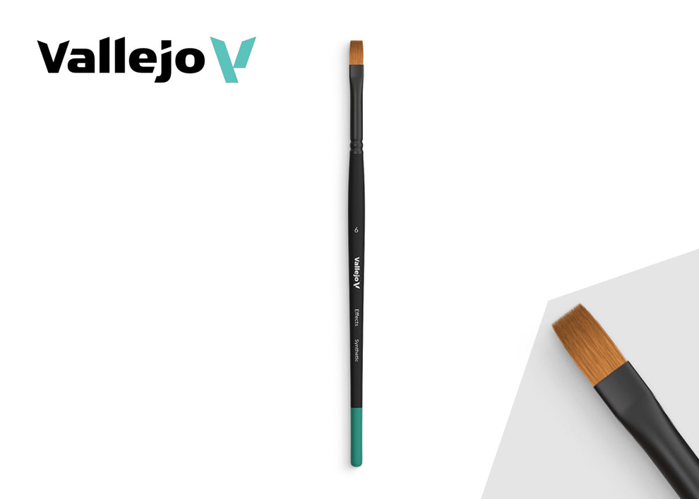 B04006 Vallejo Effects Brushes - Flat Rectangular Synthetic Brush No ...